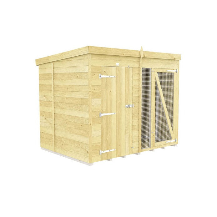 8ft x 6ft Dog Kennel and Run (Full Height) - Garden Wildlife
