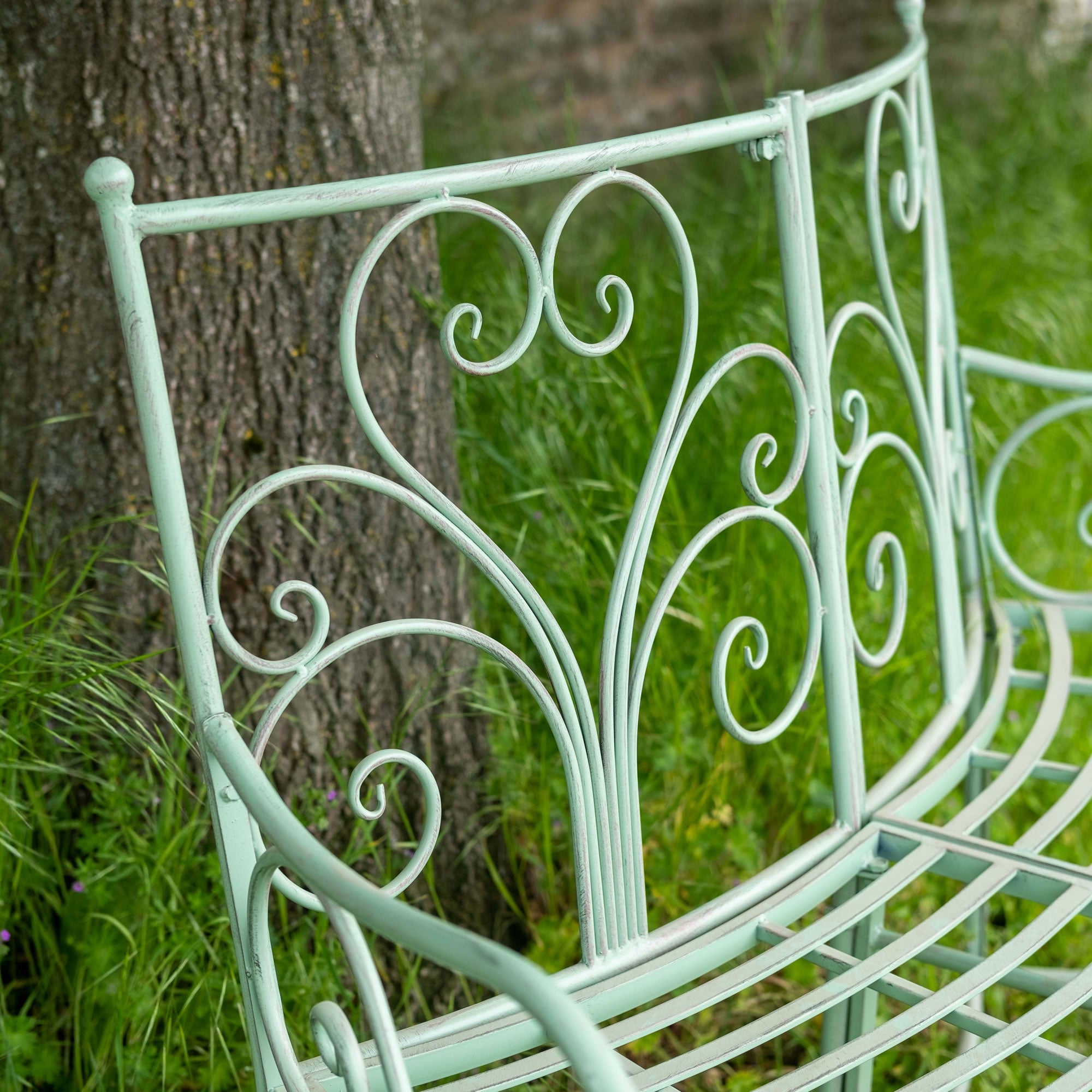Ascalon Curved Bench - 'Green' | Garden Wildlife
