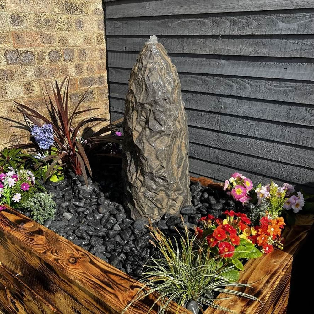 Tranquility Black Sandstone Monolith Water Feature