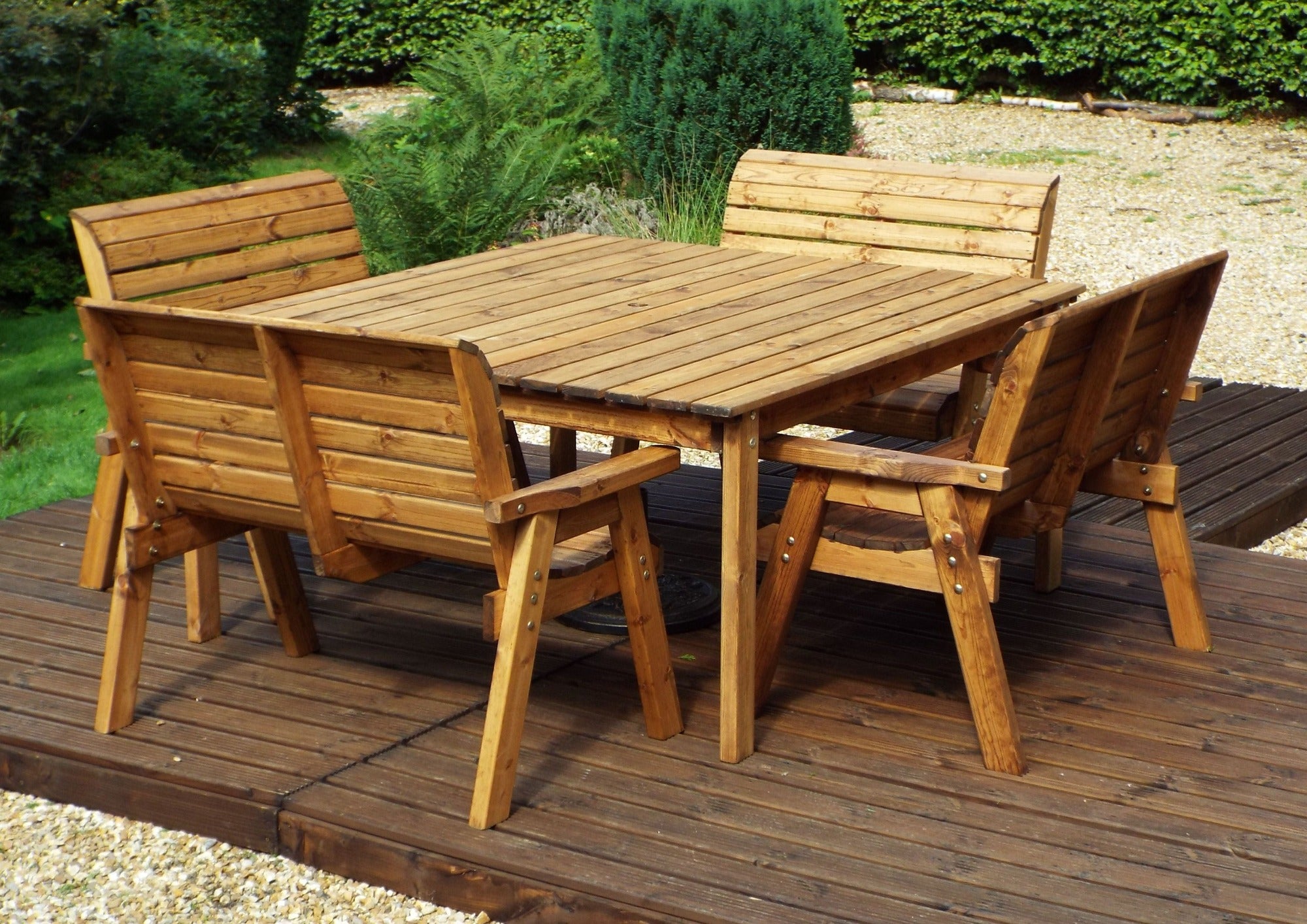 Charles Taylor Eight Seater Deluxe Square Table and Bench Set - Garden ...