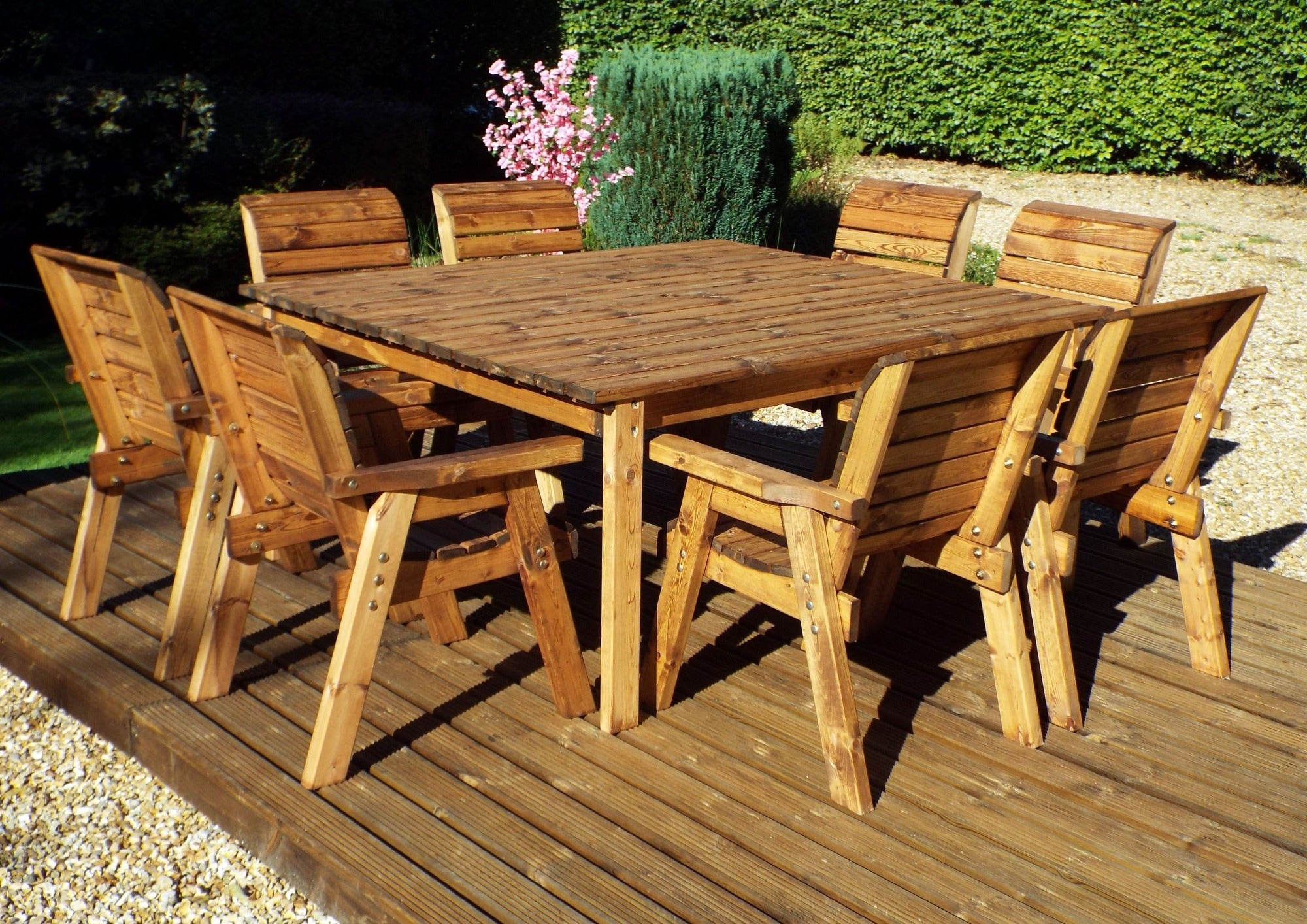 Charles Taylor Eight Seater Deluxe Square Table and Chair Set - Garden ...