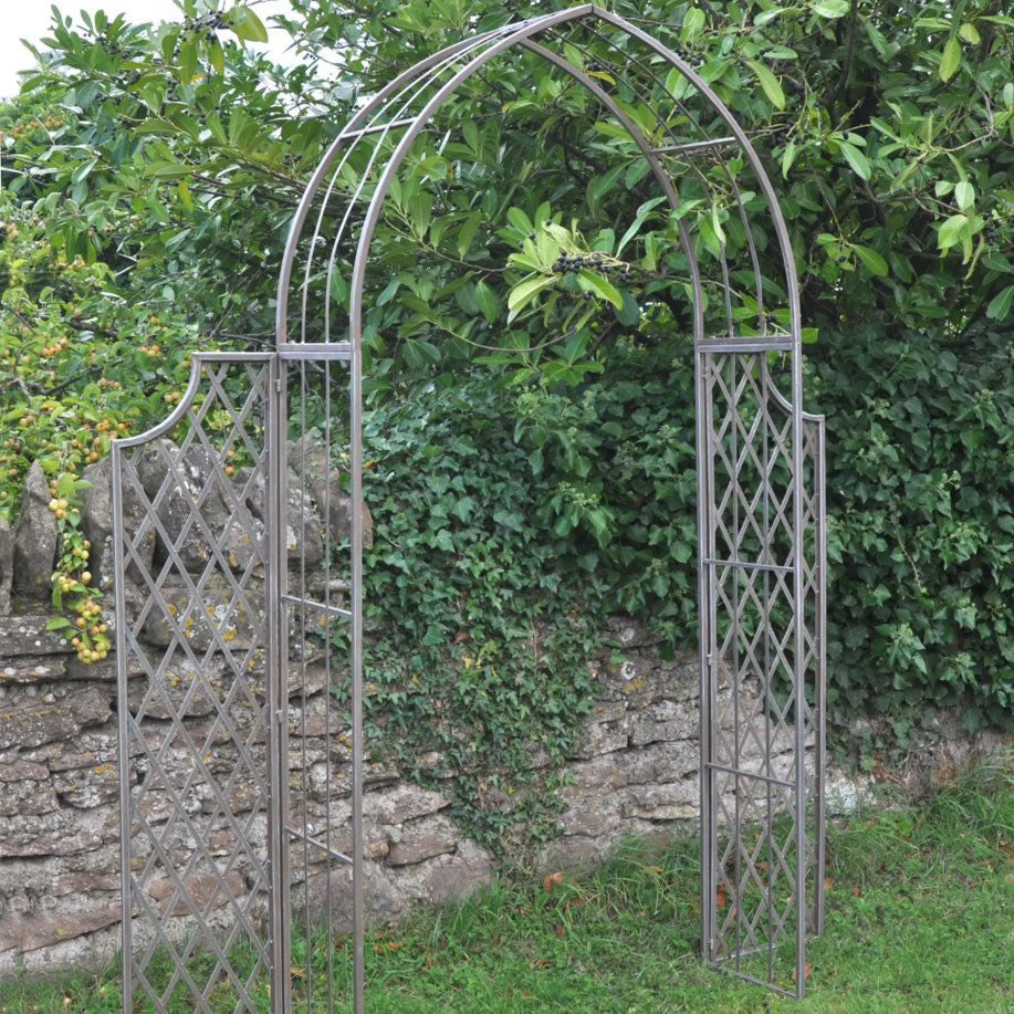 Ascalon Lattice Arch with Gates - 'Antique Green Rust'