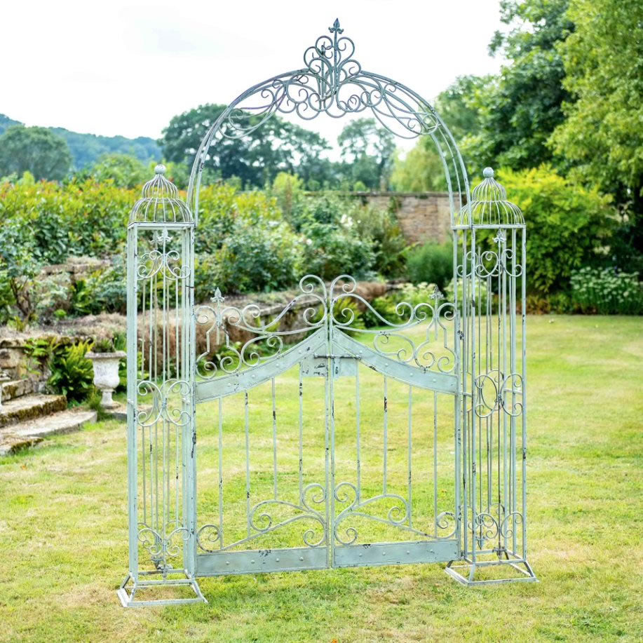 Ascalon Vintage Arch with Gates - 'Antique Green'