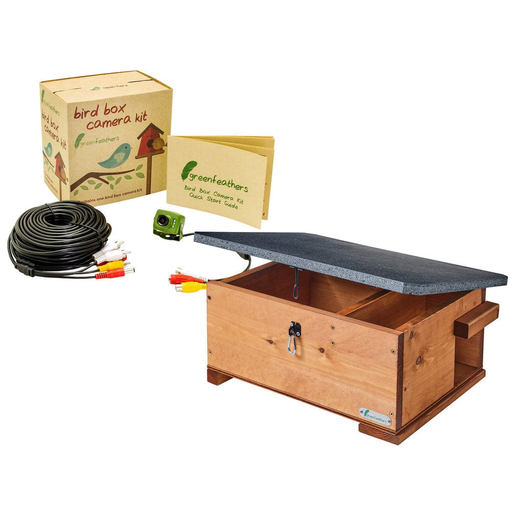 Green Feathers Hedgehog House Cable Camera Bundle | Garden Wildlife